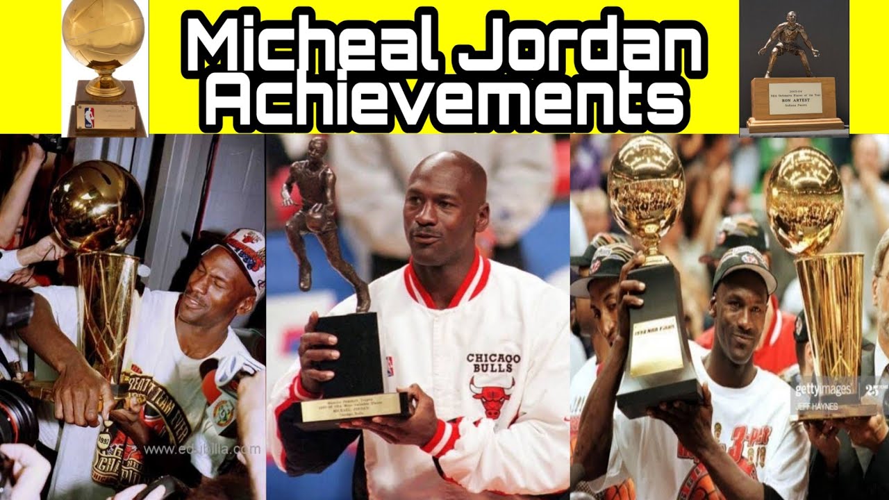 Micheal Jordan legendary basketball player Achievements - Trophies ...