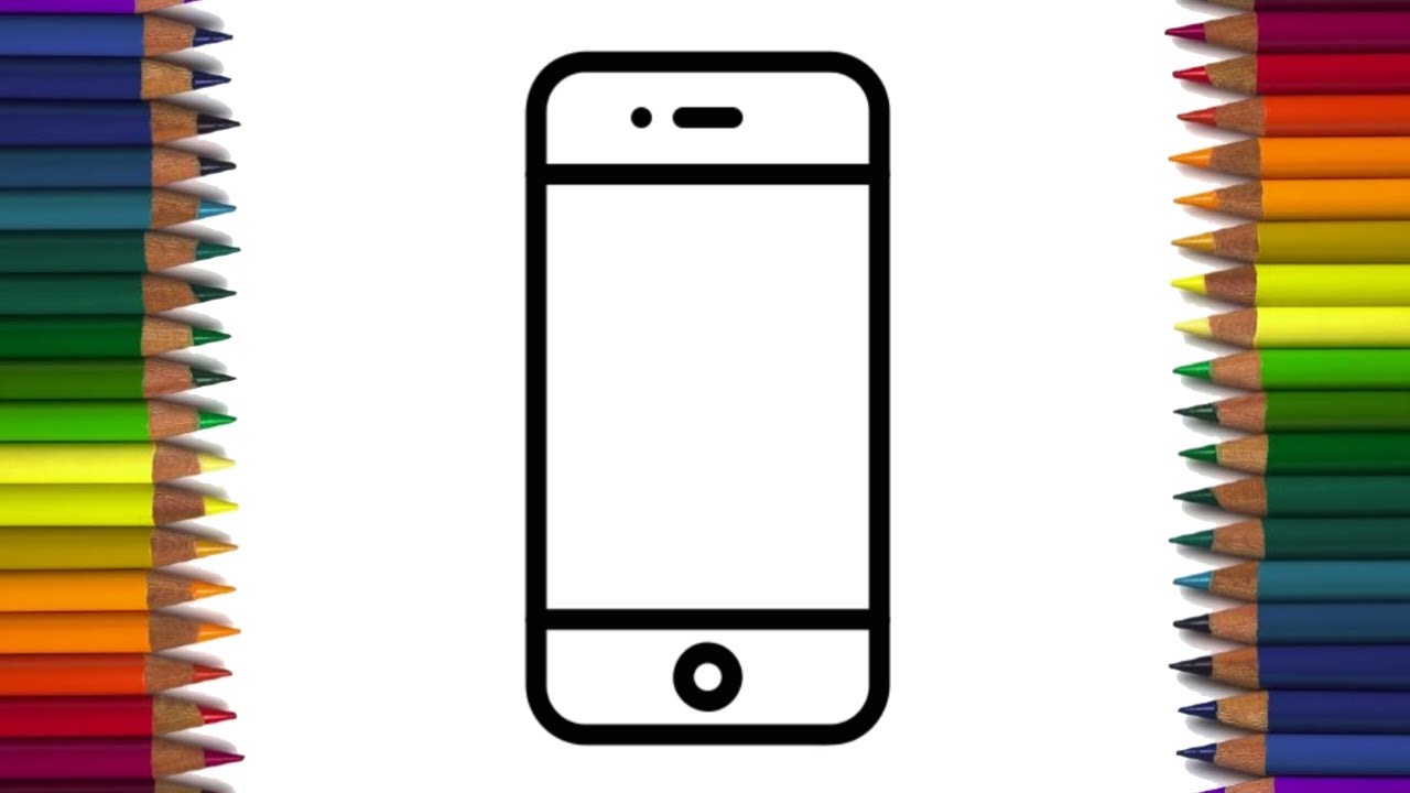 How to draw a iphone easy step by step / phone drawing easy - YouTube