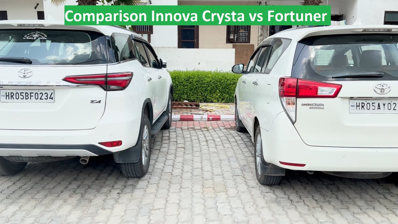Comparison INNOVA CRYSTA vs FORTUNER - YouTube