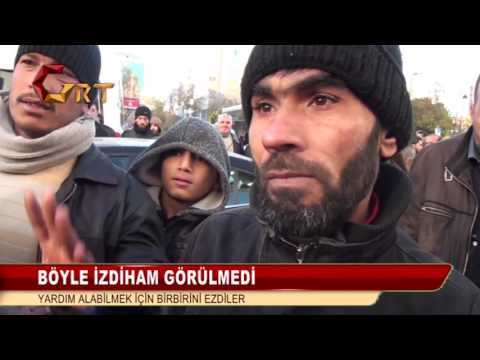 BÖYLE İZDİHAM GÖRÜLMEDİ! YARDIM ALABİLMEK İÇİN BİRBİRİNİ EZDİLER