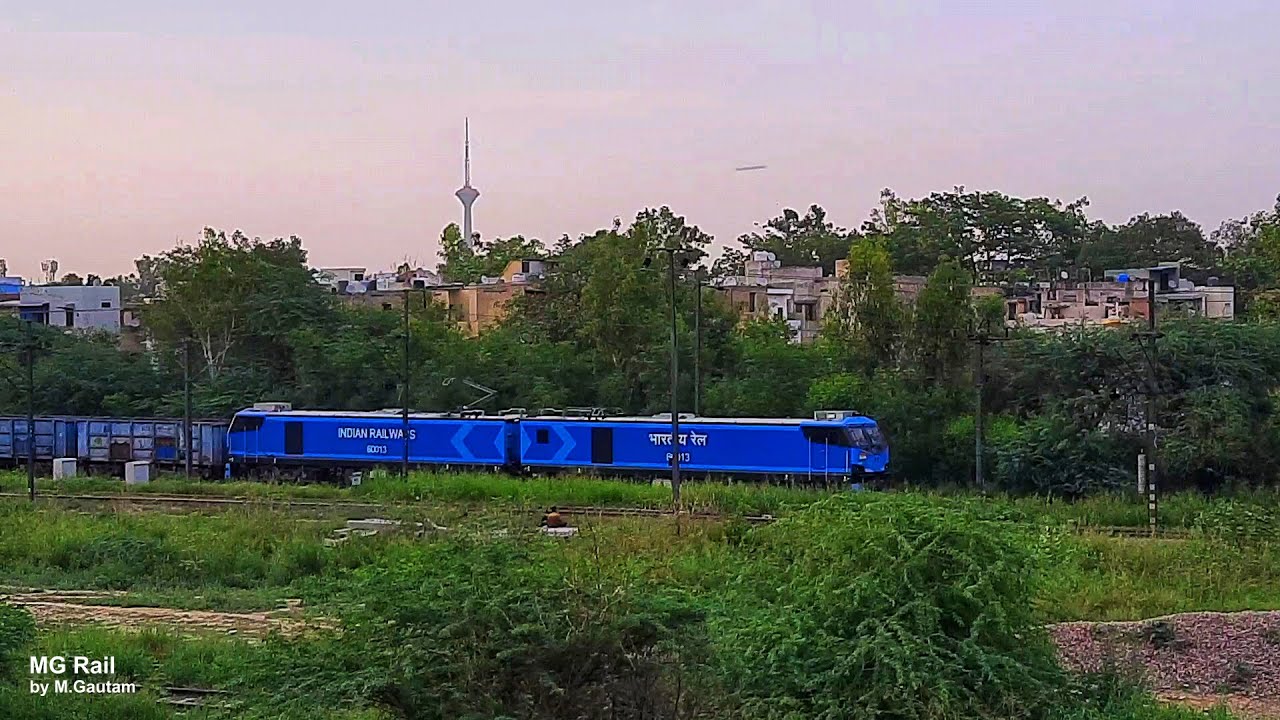 Longest 1200hp Rail Engine Locomotive Blue Color | Indian Railway MG ...