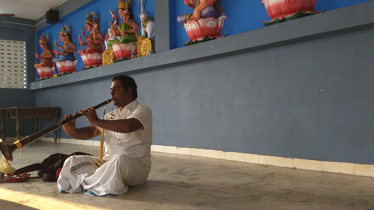 A morning music of Nadhaswaram and Melam (drums) in a Hindu temple ...