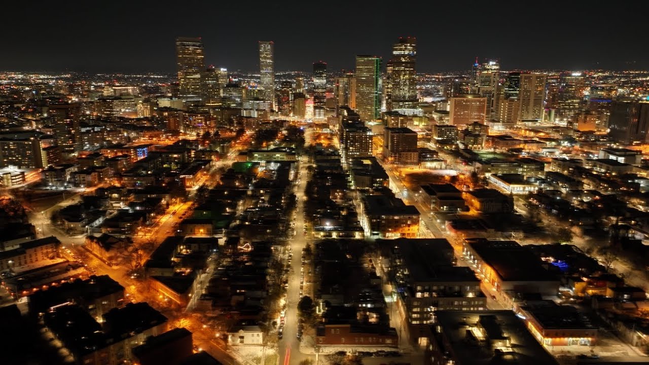 Denver, Colorado at Night | 4K Drone Footage - YouTube