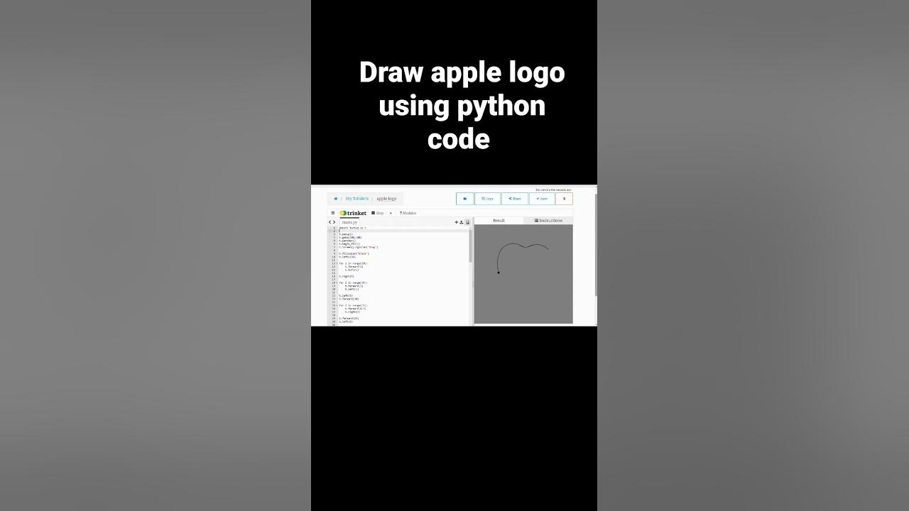 Draw Apple Logo Using Python Code Coding Shorts Iphone Creative Wiz Codingtech Youtube