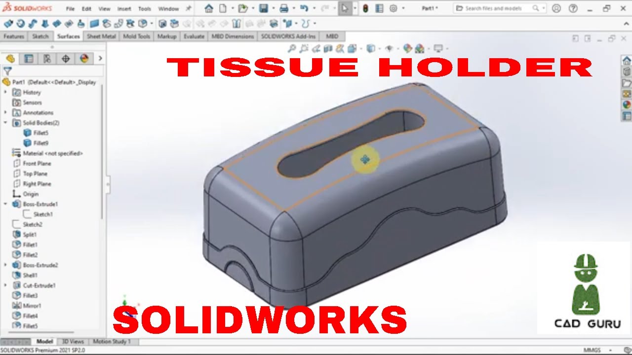 TISSUE BOX - SOLIDWORK TUTORIAL - YouTube