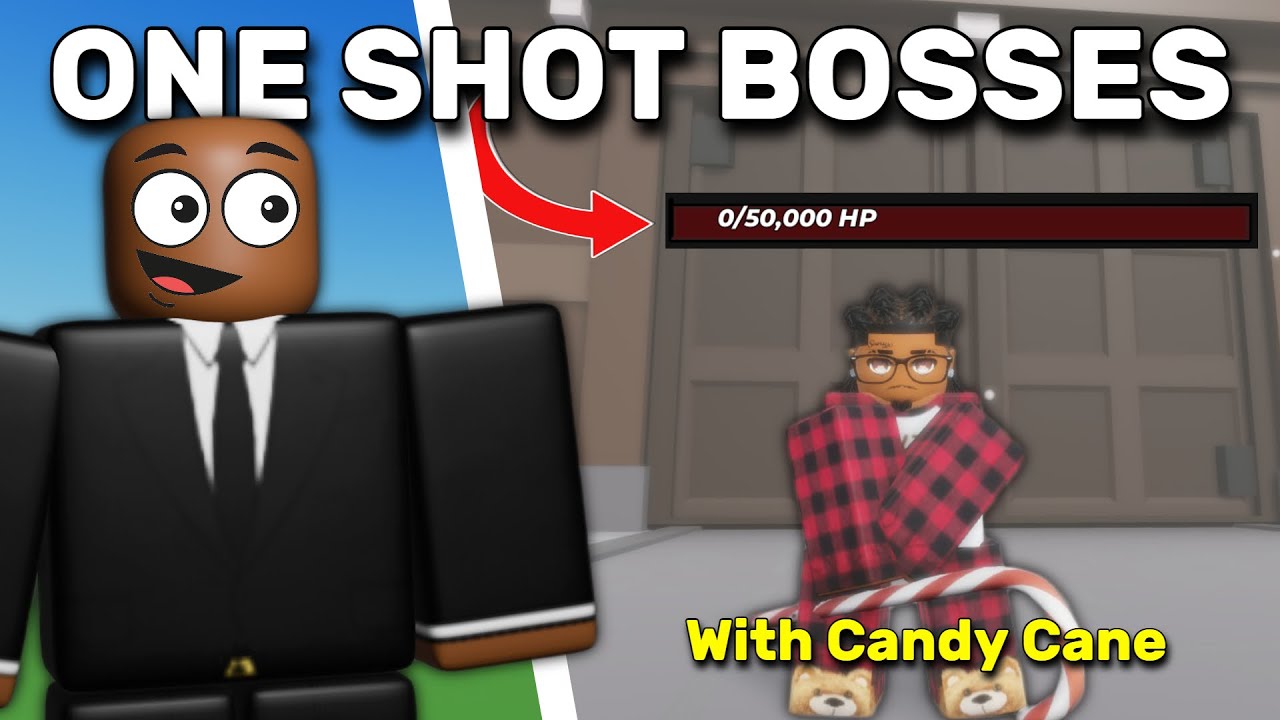One Shot Any Boss With Candy Cane Weapon In Hunty Zombie! | Roblox ...