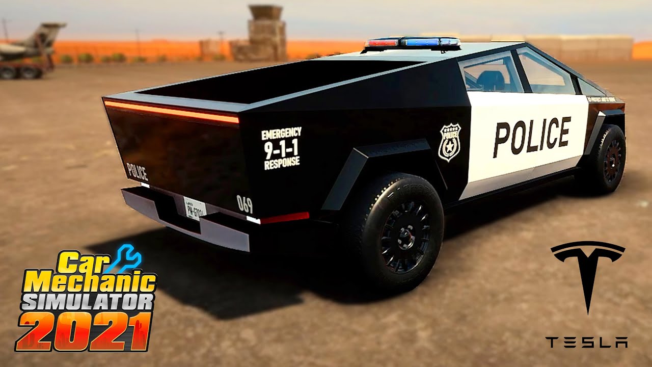Restoration Tesla Cybertruck police vehicle - Car Mechanic Simulator ...