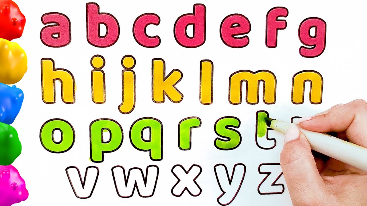 Learn ABC for kids and toddlers. Funny coloring and drawing. - YouTube