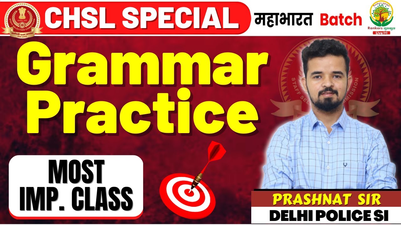 Class 26 | Grammar Practice | CHSL Special | Mahabharat Batch | English | By Prashant Sir - YouTube