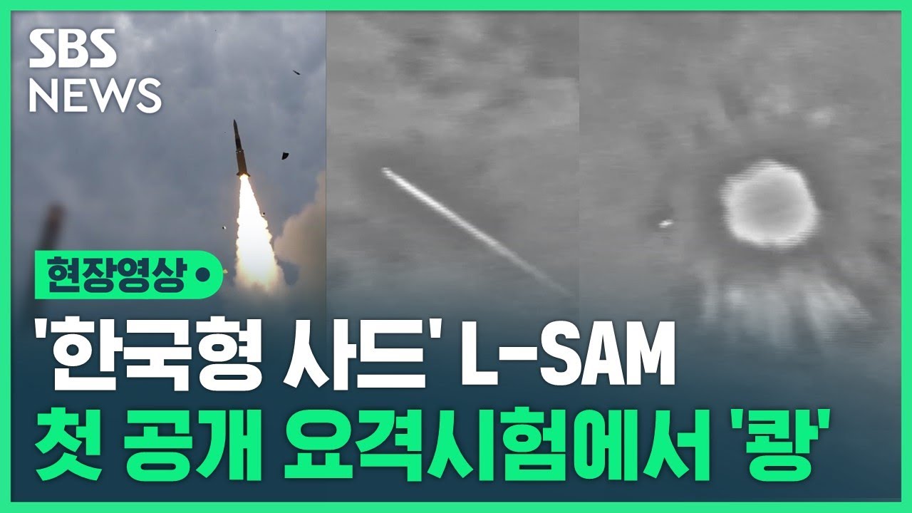 '한국형 사드' L-SAM 실사격 첫 공개…"요격 성공" (현장영상) / SBS - YouTube