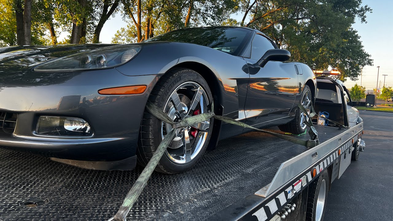 How to tow corvette with broken shifter or no key! #towtruck #towing # ...