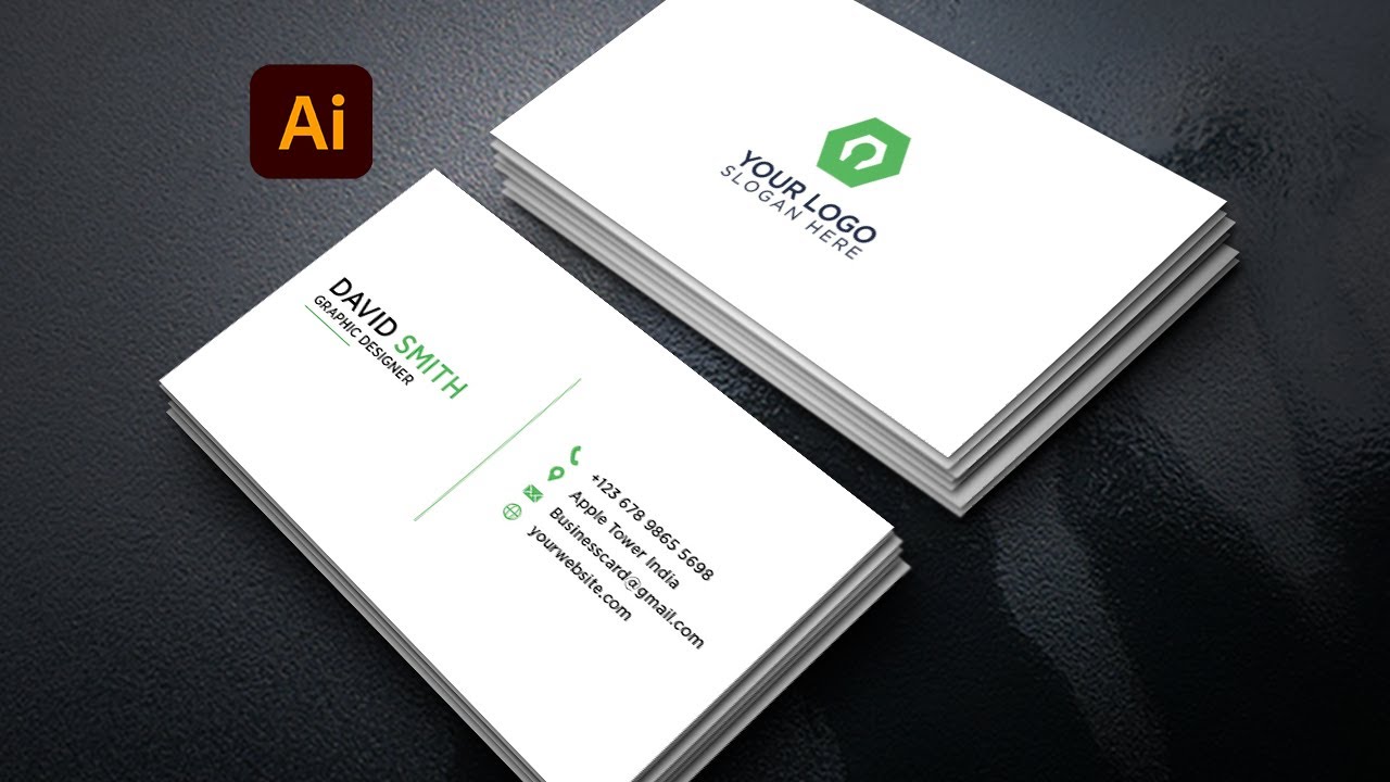 How to Make a Business Card Design in Adobe Illustrator - YouTube
