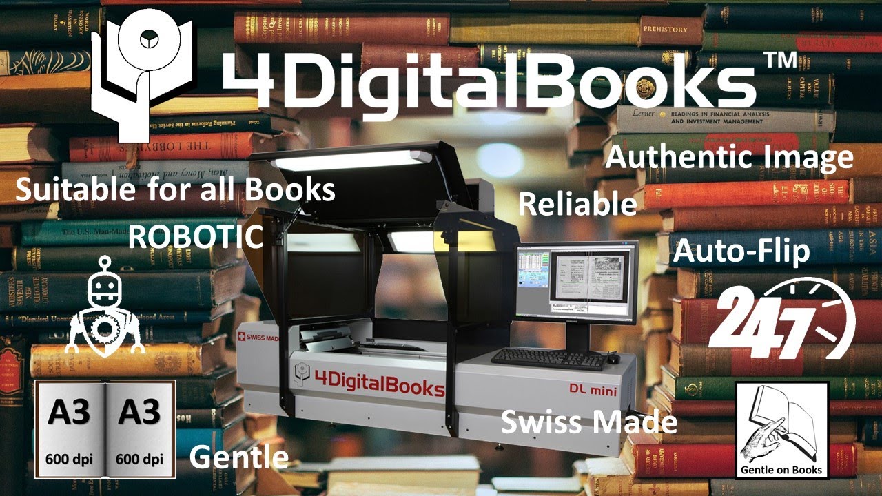 4DigitalBooks DL-Mini Robot Auto-Flip Book Scanner - YouTube