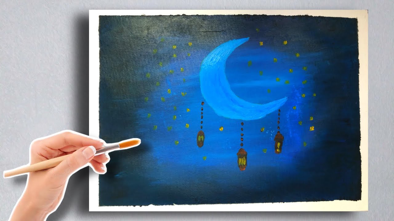 RAMADAN KAREEM | STEP BY STEP TUTORIAL USING ACRYLIC PAINT - YouTube
