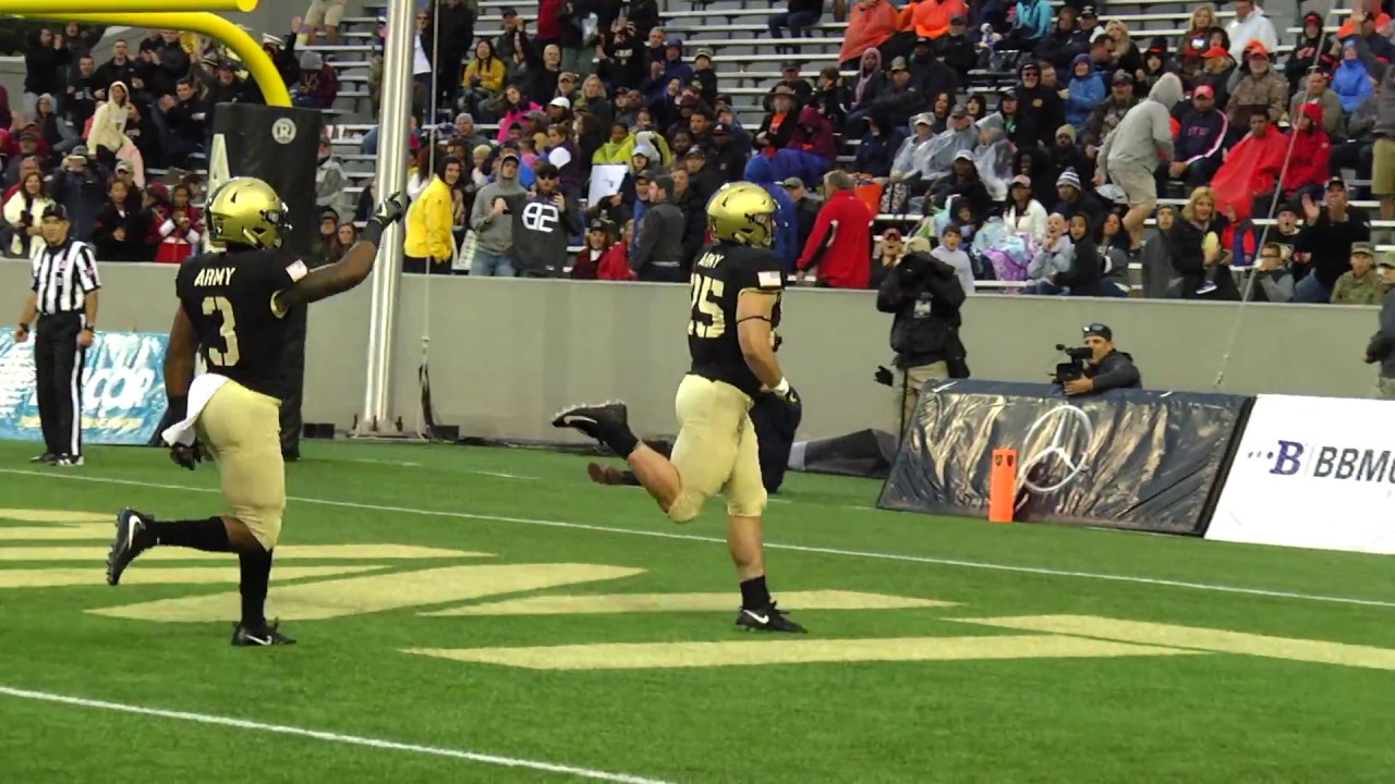 Army Football: Connor Slomka Second Touchdown vs. UTEP 9-30-17 - YouTube