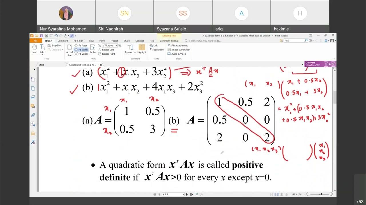 Quadratic Form, Hessian Matrix and Convexity - YouTube