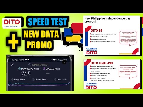 DITO TELECOM SPEED TEST + New data promo - 10 GB FOR 99 PESOS & UNLI ...