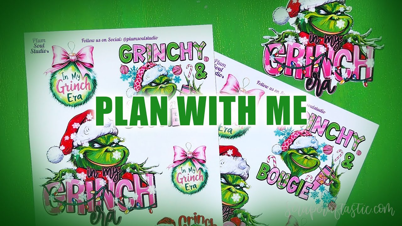 Grinch Planner Challenge Plan With Me Weekly Setup - YouTube