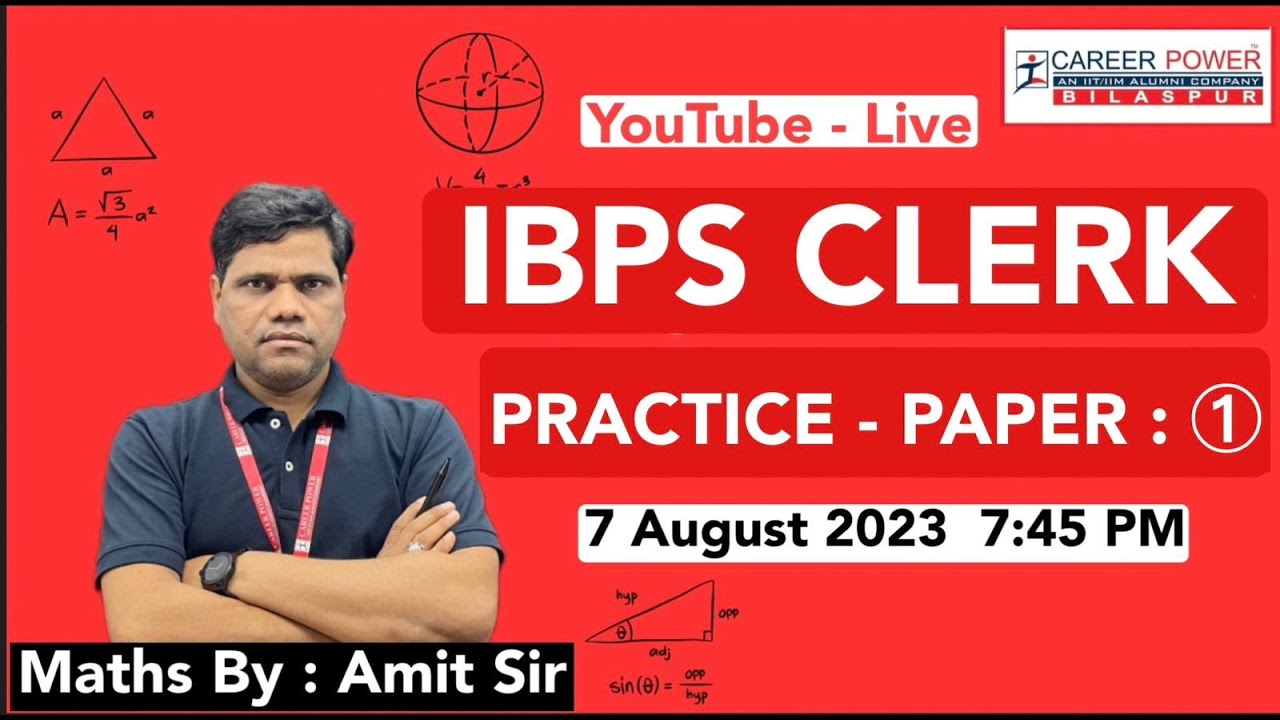 IBPS CLERK Practice paper -1 Math By : Amit Sir - YouTube