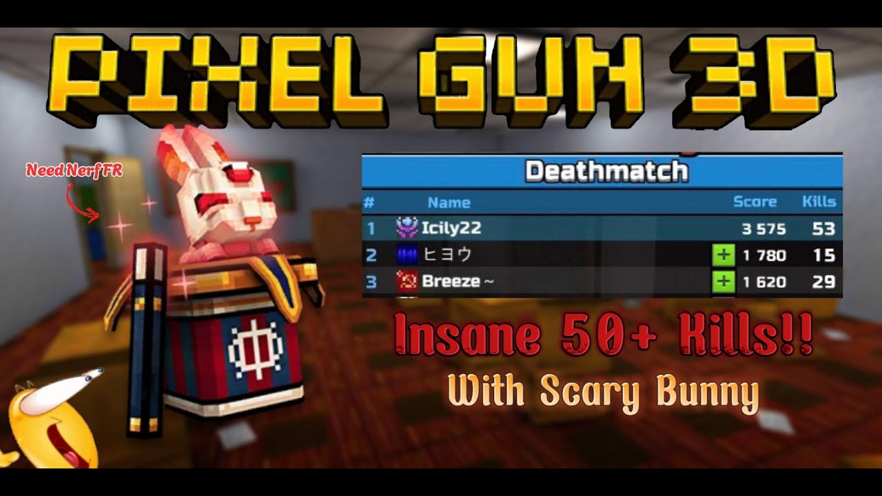 Insane 50+ Kills With Scary Bunny | Pixel Gun 3D Gameplay - YouTube