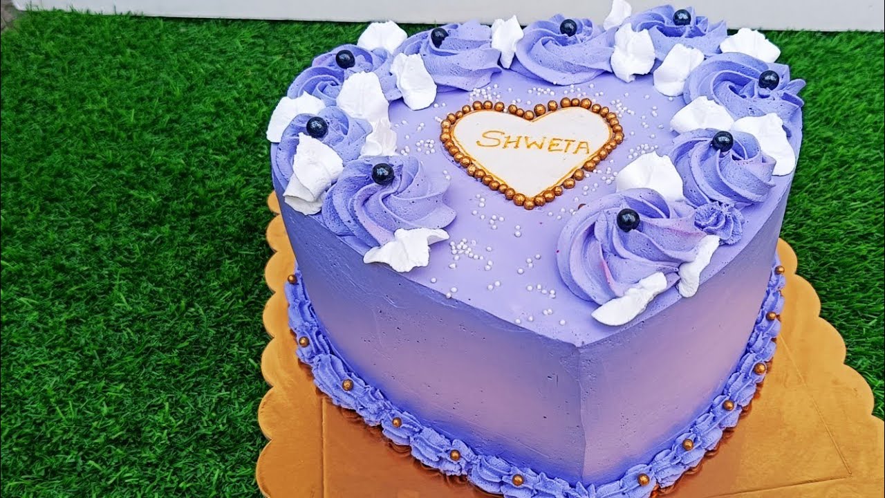 Heart Shape Cake Design ।। simple heart shape cake decoration ।। quick ...