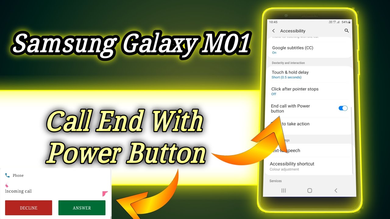 Samsung Galaxy M01 Call End With Power Button - YouTube