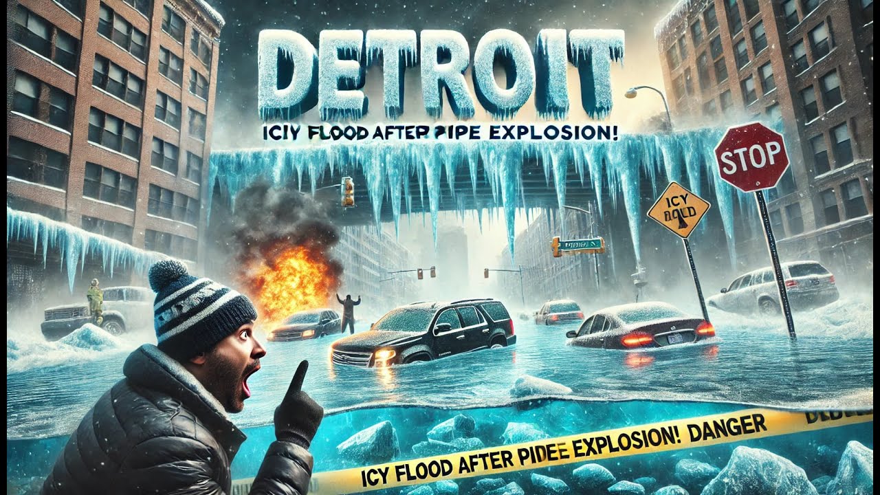 Parts of Detroit Submerged in Icy Water After Pipe Bursts - YouTube