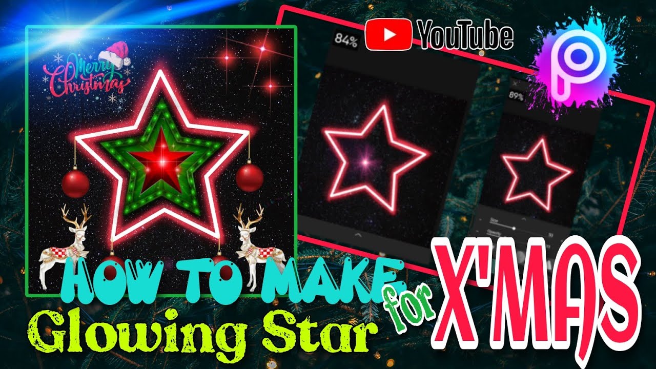 HOW TO MAKE GLOWING STAR FOR CHRISTMAS #picsart #best #tutorial - YouTube
