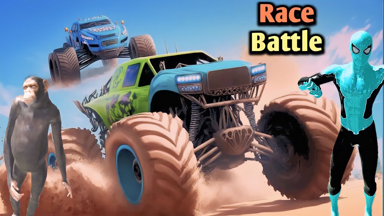 Monster Truck Game | Spider & Monkey | Android Gameplay - YouTube