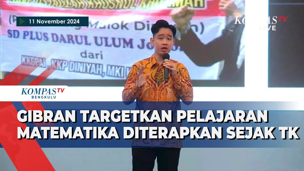 Gibran Targetkan Penerapan Pelajaran Matematika Sejak TK hingga Siswa-Siswi SD SMP Belajar ...
