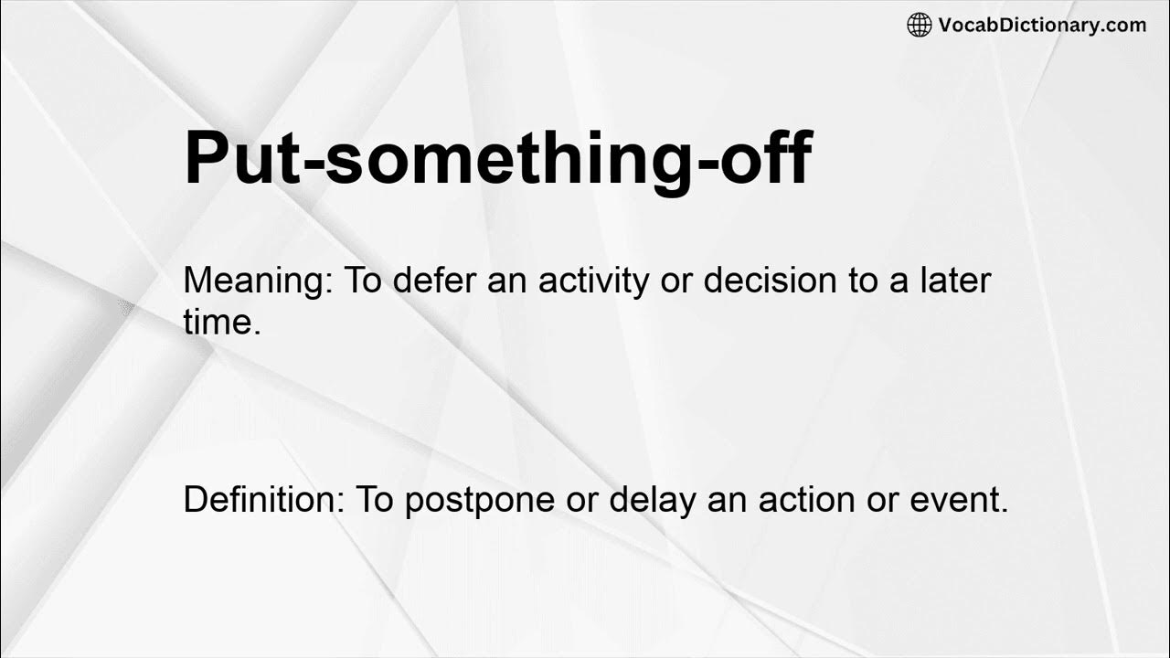 Put something off Meaning YouTube put-something-off-meaning-youtube
