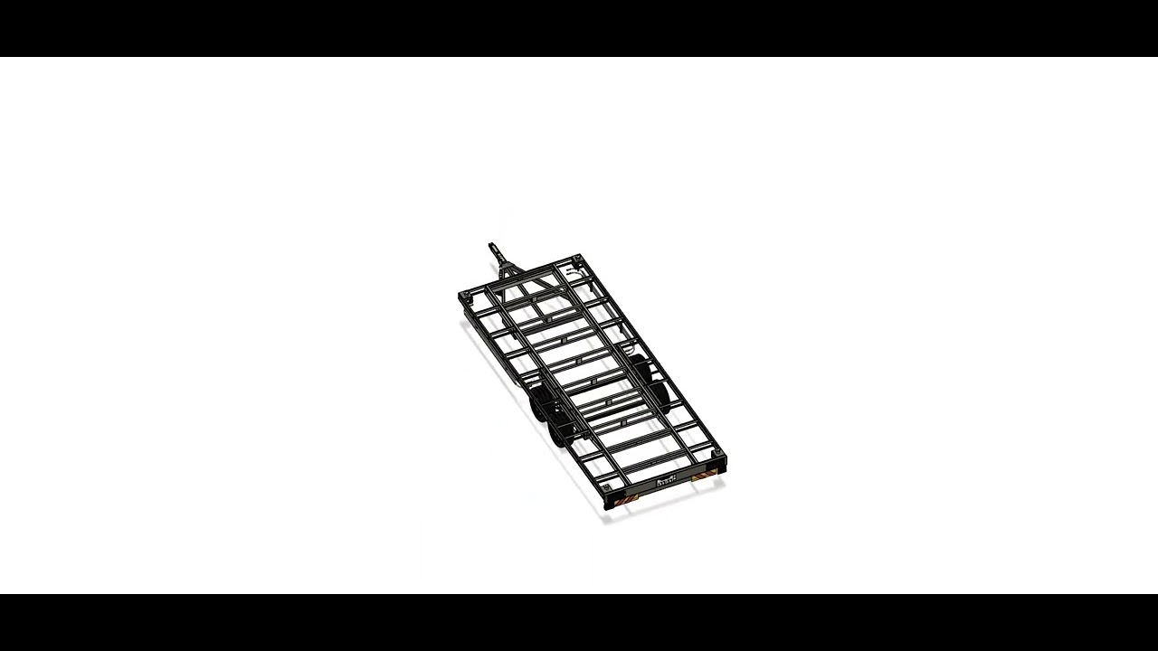 3D CAD 20ft flatbed trailer - YouTube