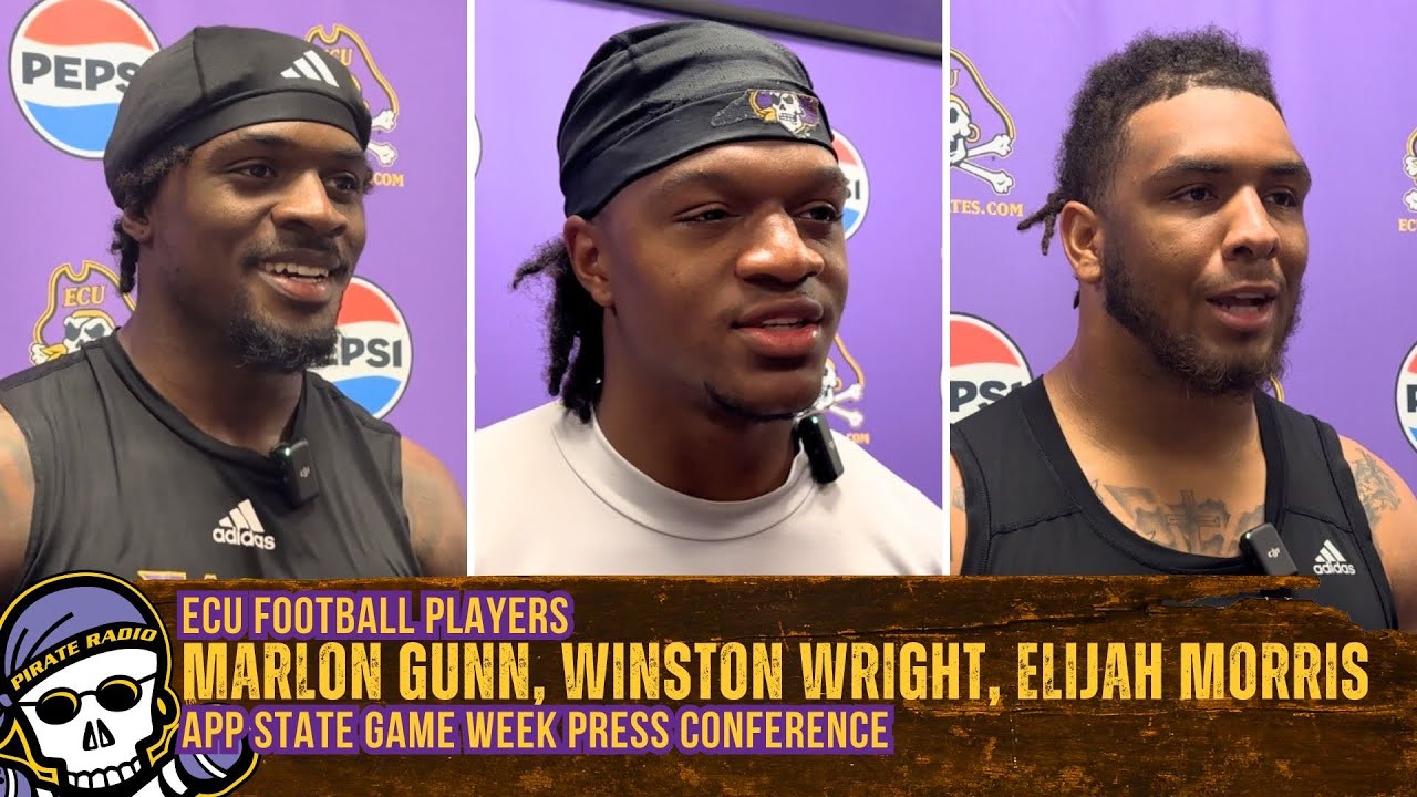 ECU Football RB Marlon Gunn, WR Winston Wright & DL Elijah Morris - App ...
