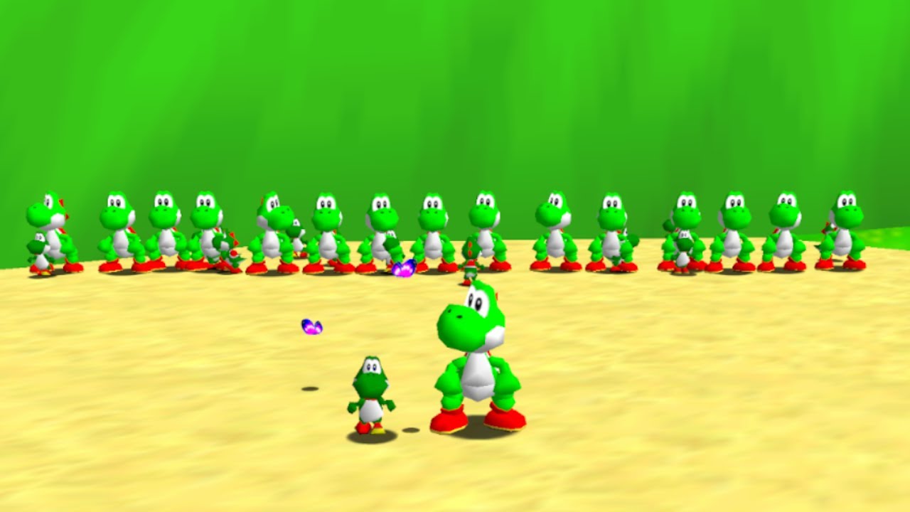 16 Yoshis with 16 Plush Yoshis in Super Mario 64 - Full Game 100% ...