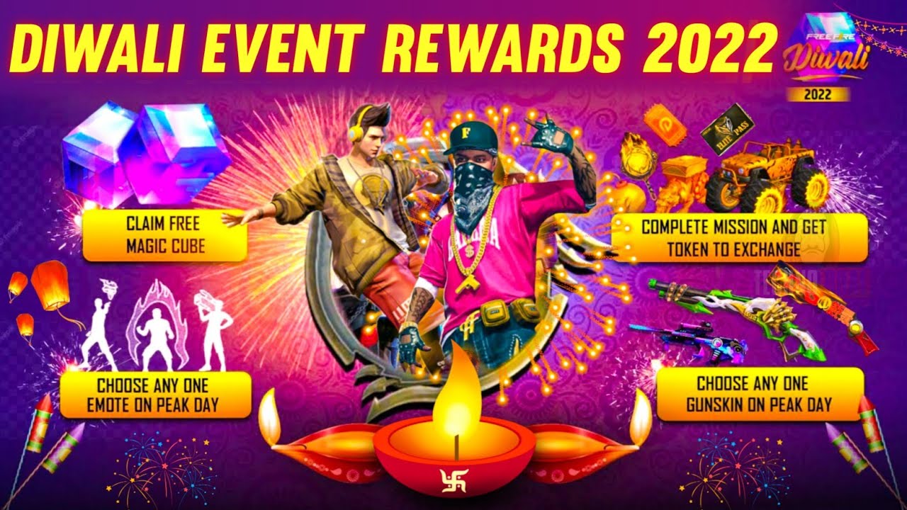 DIWALI EVENT FREE FIRE 2022 | DIWALI EVENT ALL REWARDS | FF NEW EVENT ...