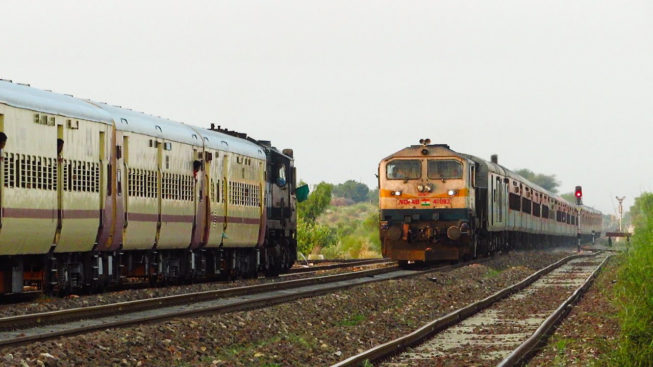 Single Line Train Crossings in Pure Diesel Section - YouTube