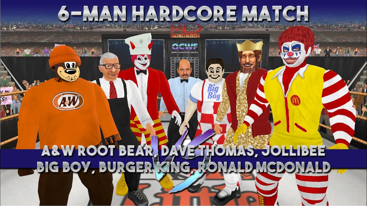 OCWF S0926 - 6-Man Hardcore - Root Bear, Dave T, Jollibee, Big Boy ...