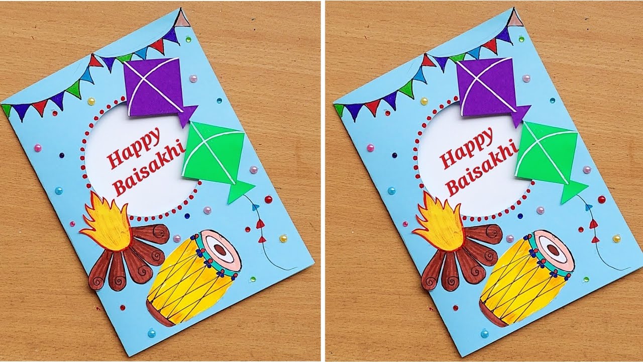 Baisakhi Greeting Card/Baisakhi Craft/How to make Baisakhi Card ...