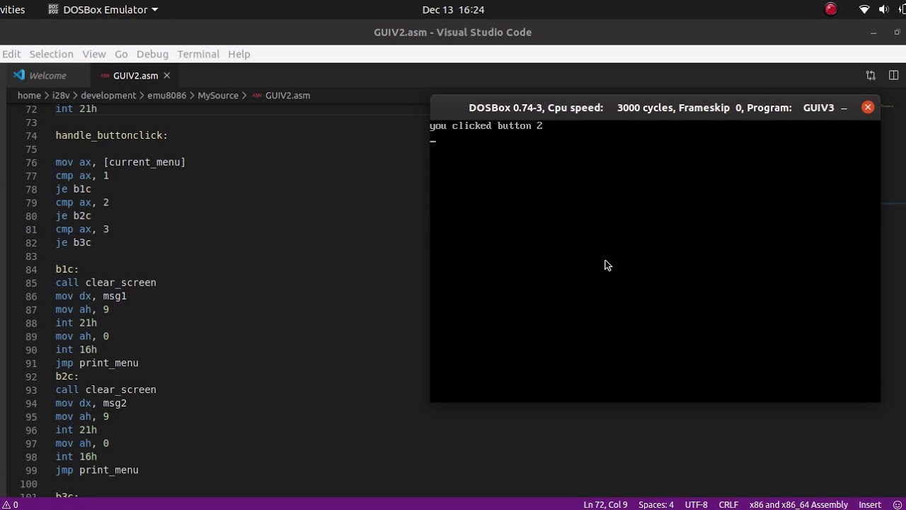 simple x86 DOS GUI - YouTube