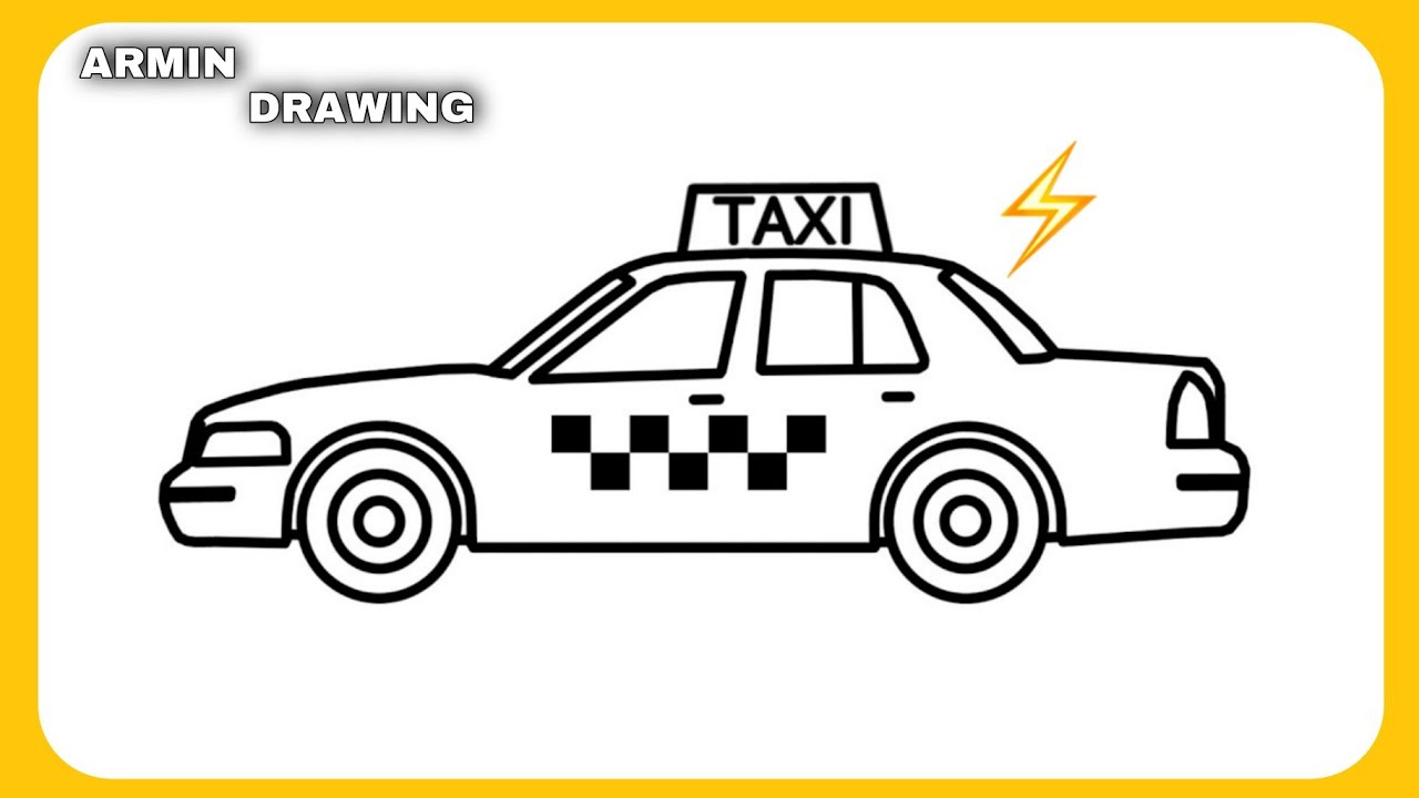 How to draw a TAXI step by step / drawing taxi car easy / draw ford ...