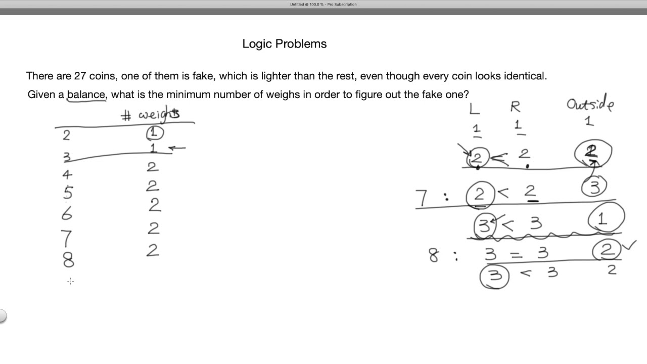 Logic Problem: Find the Fake Coin - YouTube