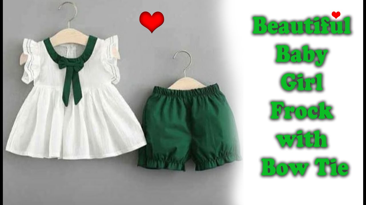 Beautiful Baby Girl Frock with Bow Tie | Stripped Bow Tie Frock ...