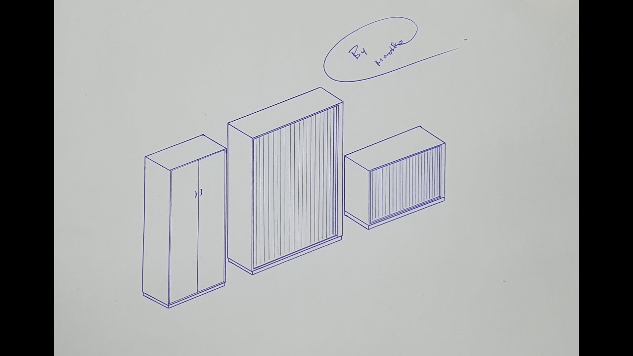 How to draw a Modular Roller Door Credenza in 3d ( Part 3 ). - YouTube