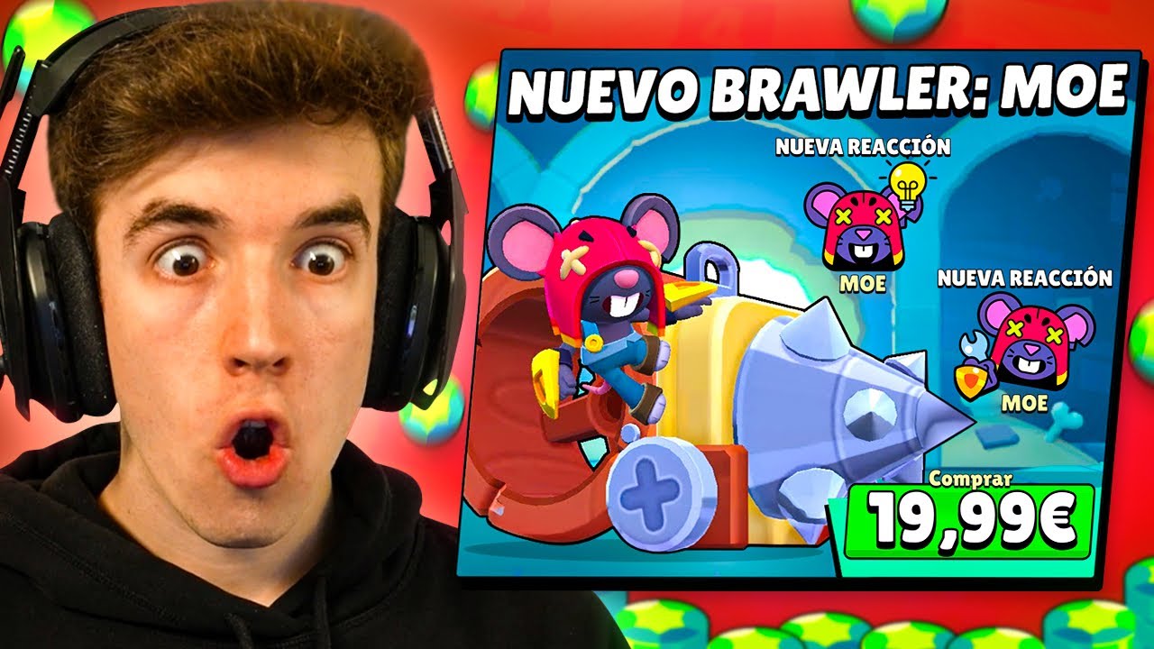 COMPRO Y MAXEO a *MOE* NUEVO BRAWLER MAS PEQUEÑO de BRAWL STARS - YouTube
