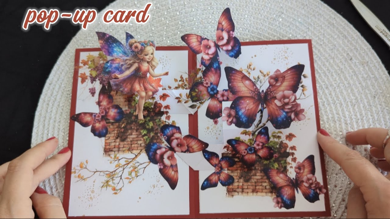 Diy POP-UP CARD in a vintage red colour💕🤗💕 #cardcreations - YouTube