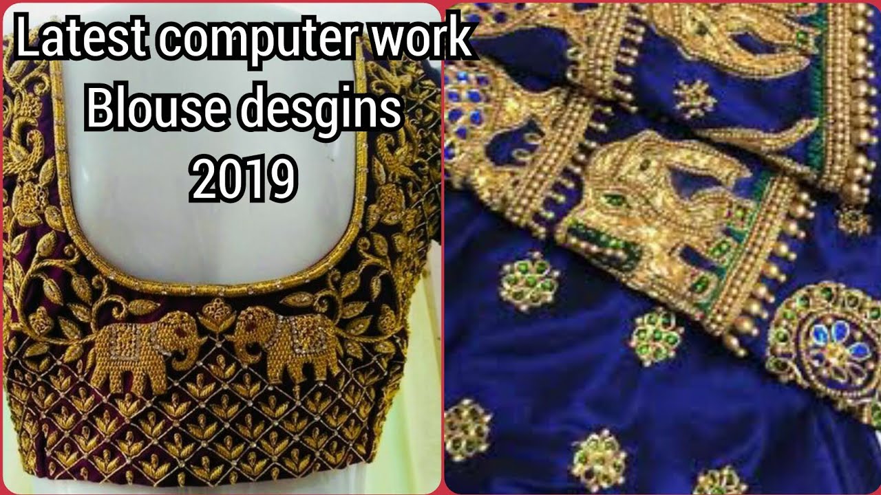 Latest computer work blouse desgins - YouTube