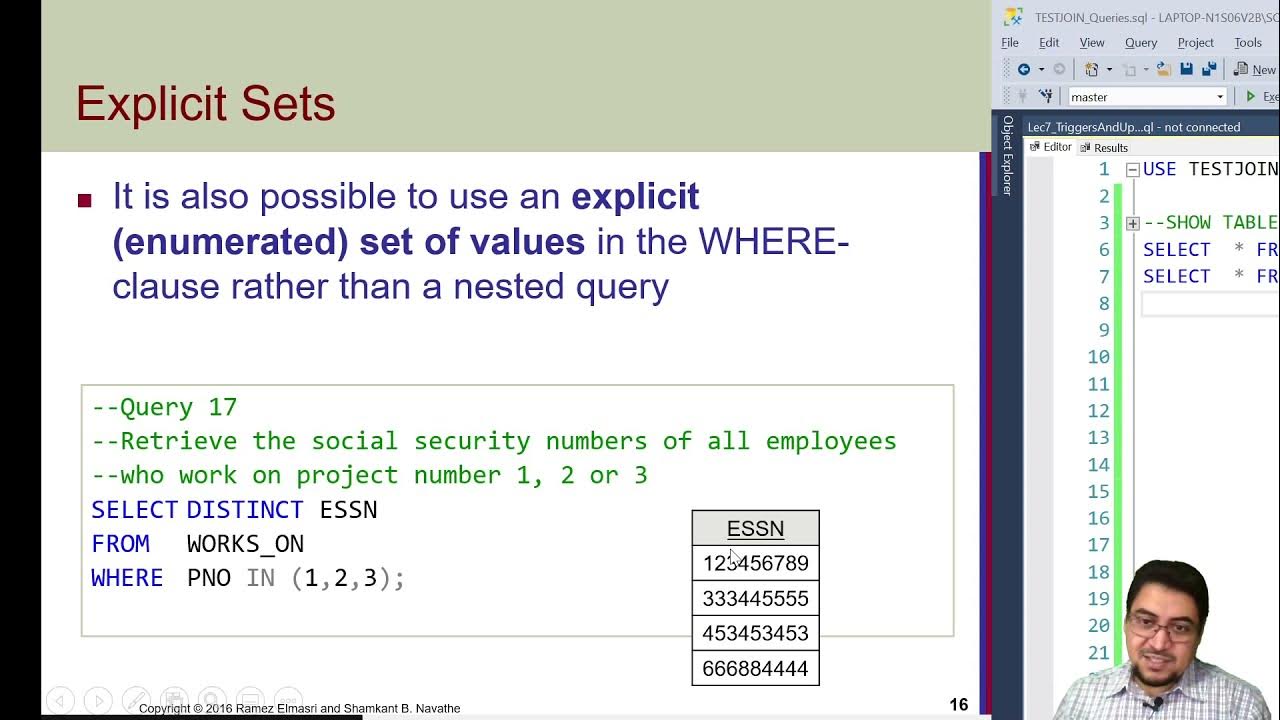 DBMS | Unit 04 | 03 | DB Programming: EXISTS, JOIN, and Aggregation ...