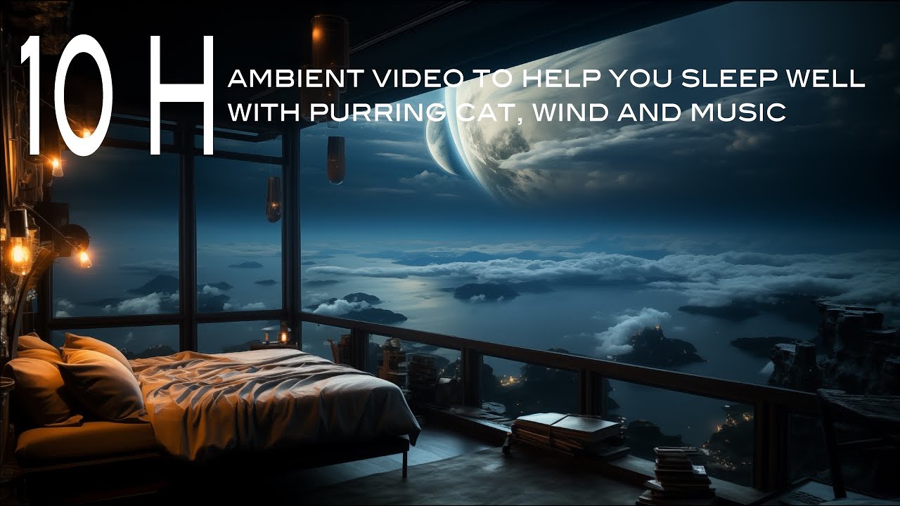 10 hours of ambient video to help you sleep well with purring cat, wind ...