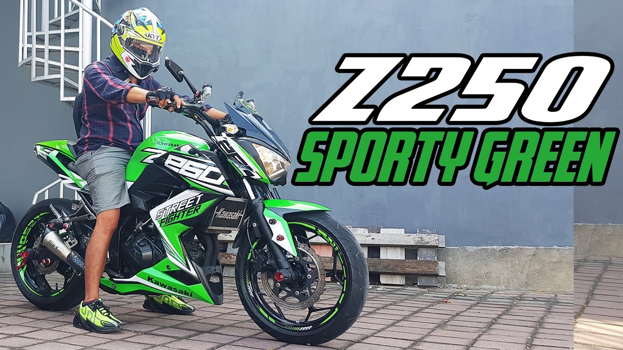 WRAPPING FULL DECAL STIKER Z250 GREEN SPORTY | MOTOBLAST - YouTube