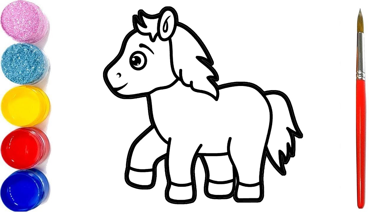 How to Draw a Cute Horse Easy 💖 Drawing And Coloring A Horse 💖 - YouTube
